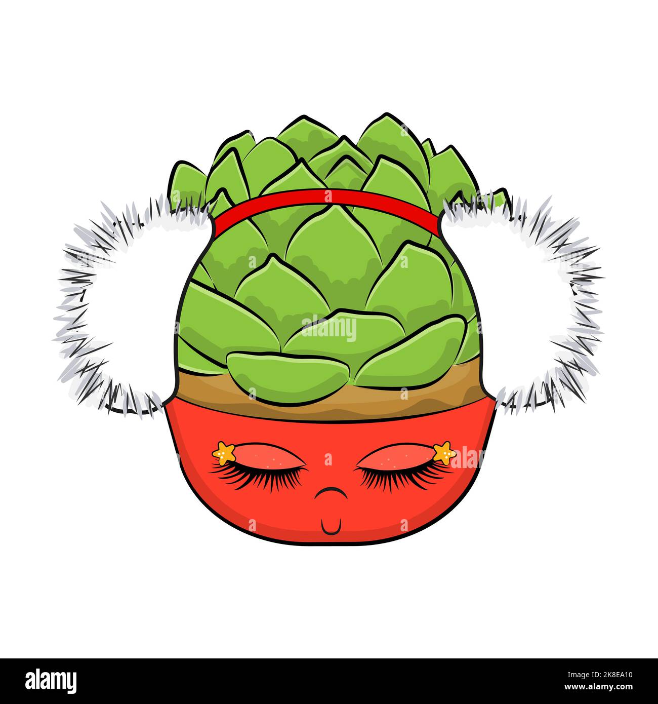 Cute cartoon Merry Christmas cactus. Vector Stock Vector Image & Art ...
