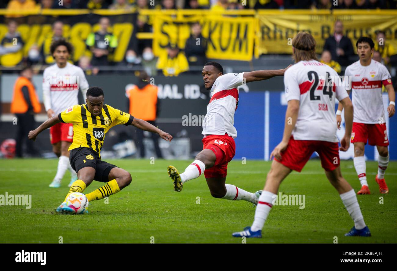 Dortmund, 22.10.2022 Youssoufa Moukoko (BVB), Dan-Axel Zagadou (VfB ... Dortmund, 22.10.2022 Youssoufa Moukoko (BVB), Dan-Axel Zagadou (VfB ...