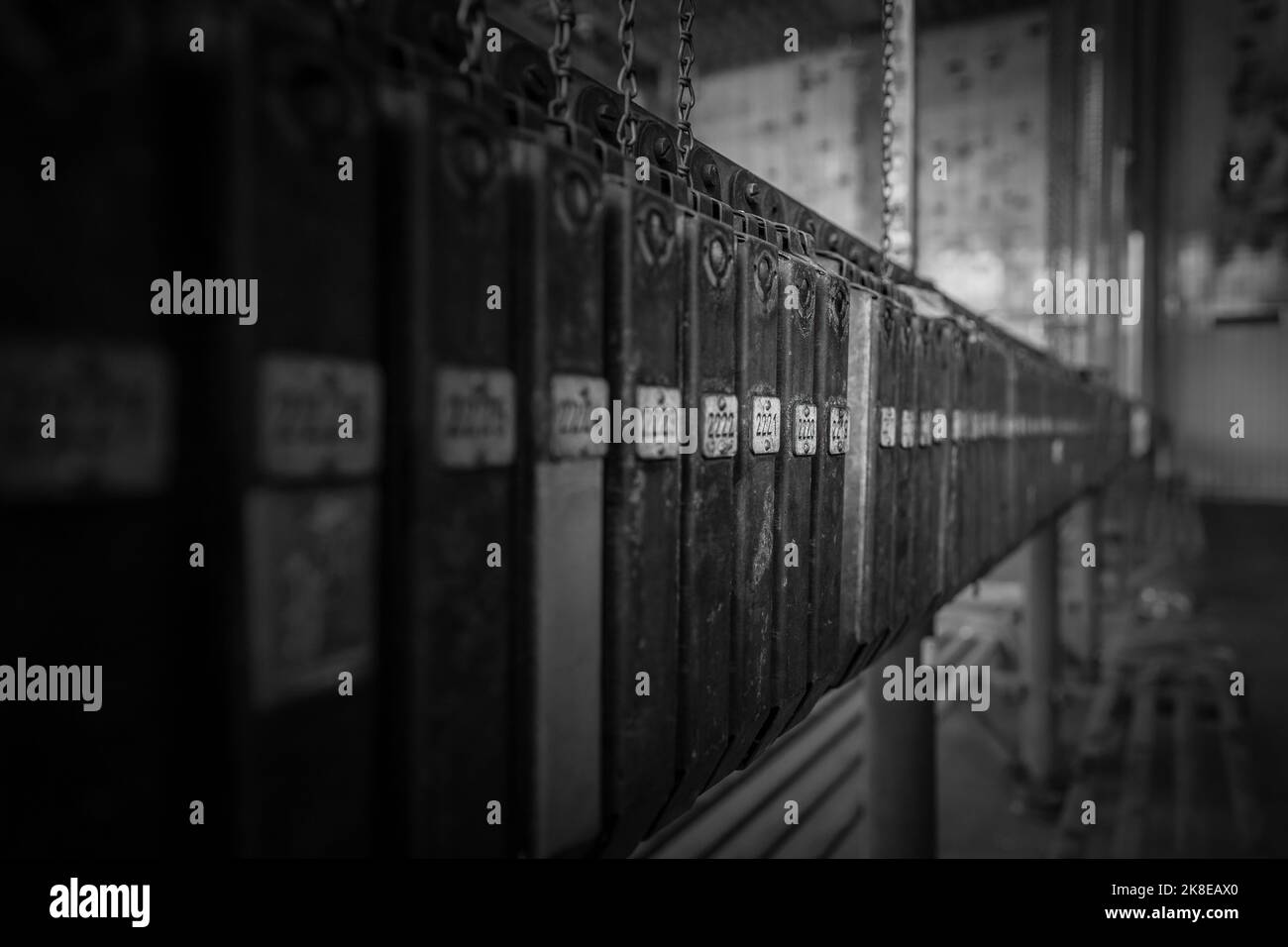 old steel cassettes in mining Stock Photo - Alamy