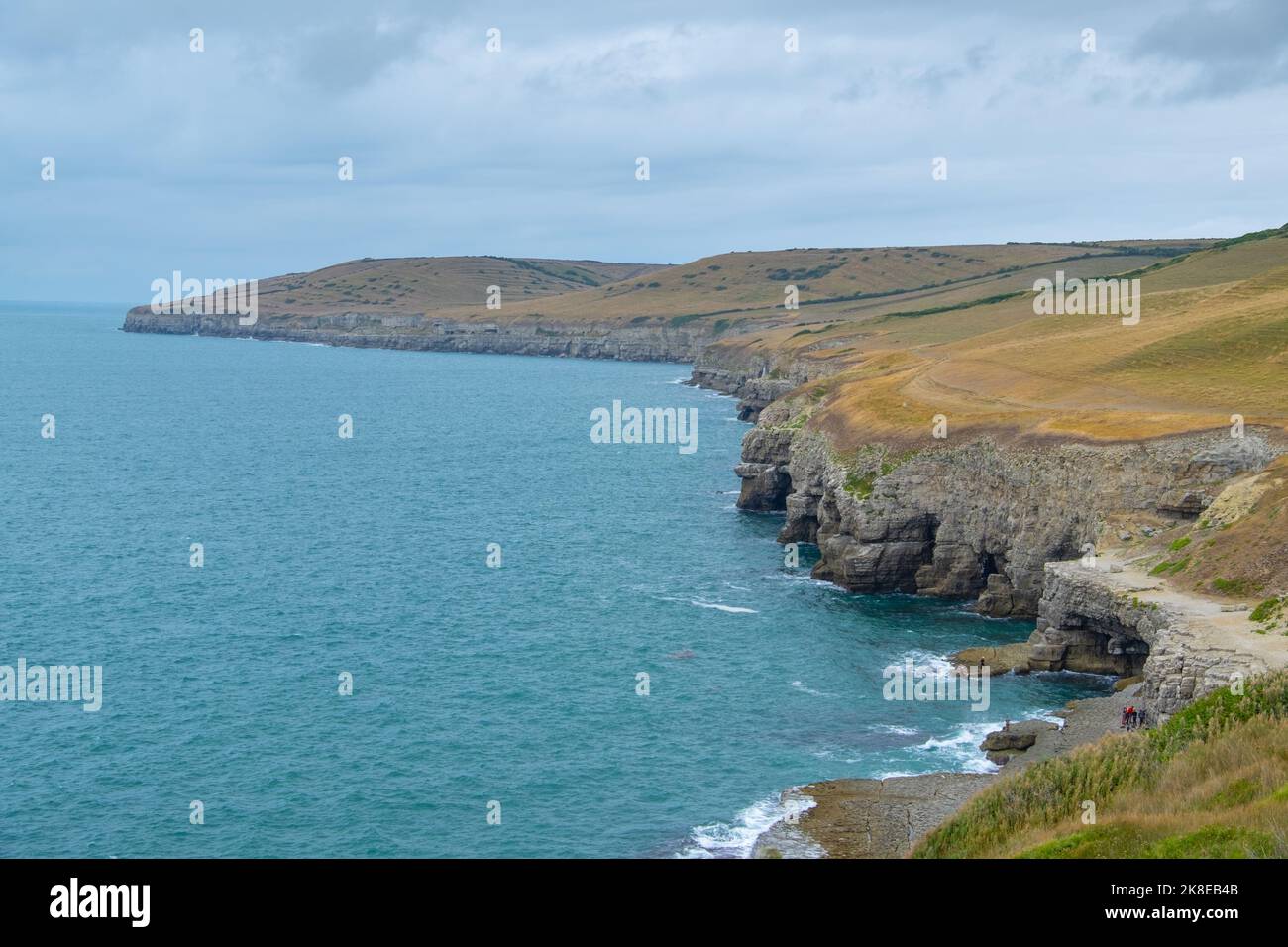 Dancing Ledge and view of jurassic coastline Stock Photo - Alamy