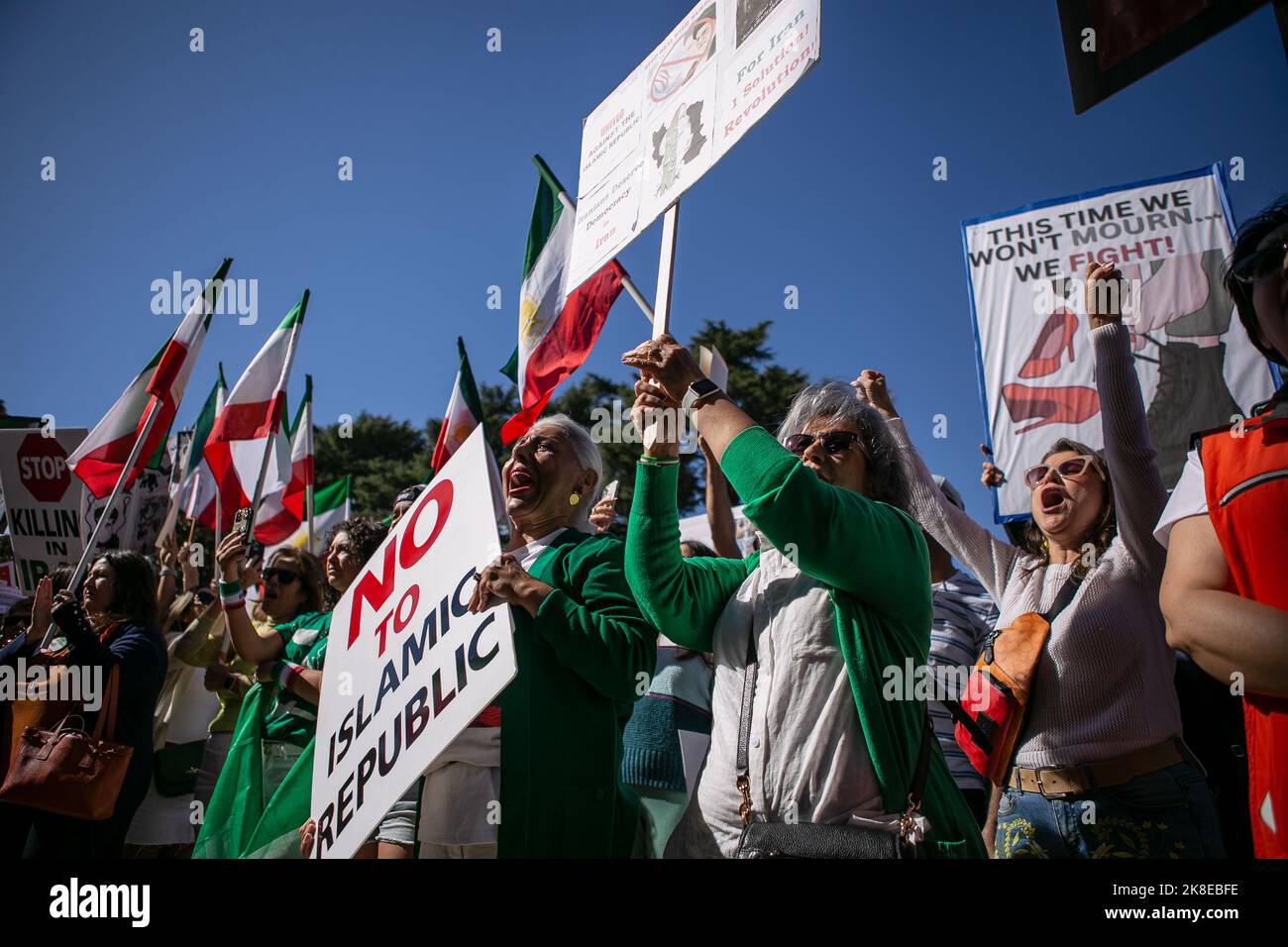 Sacramento, USA. 26th Mar, 2022. Demonstrators protest in support of ...