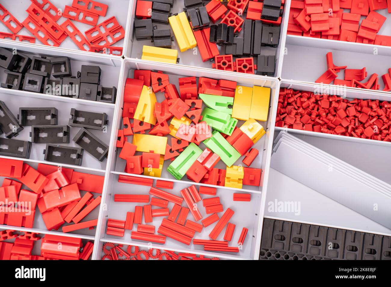 Set for assembling mechanical toys. Children's set of plastic parts for ...