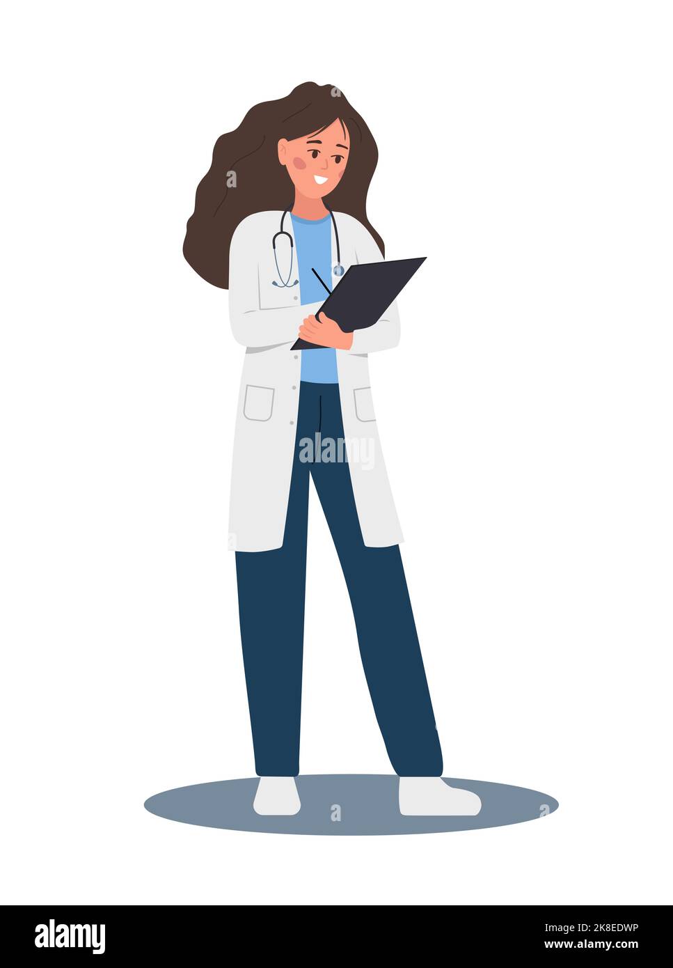 Female doctor writing medical prescription. Woman in uniform holding ...