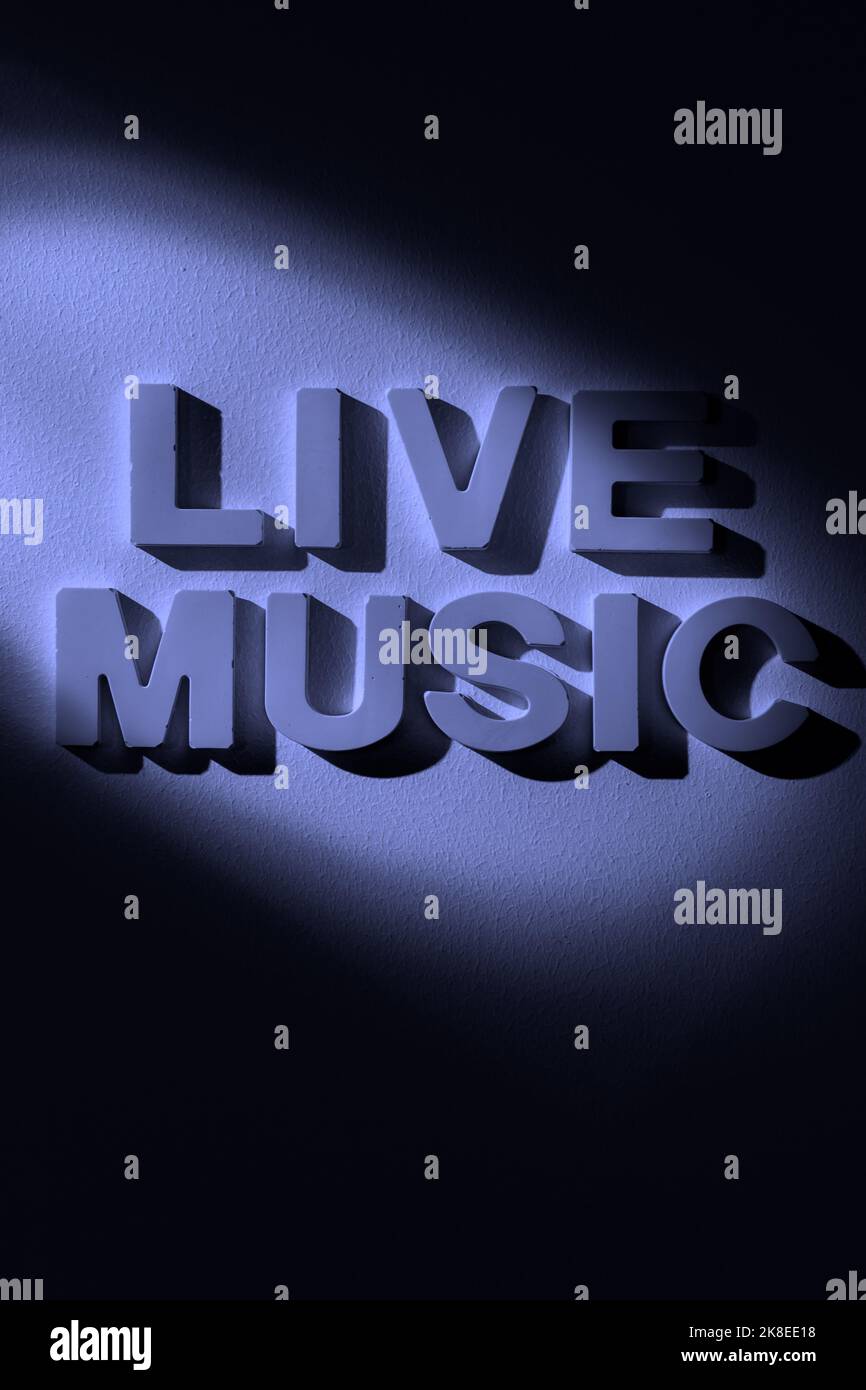 Live Music - Inscription in the spotlight and space for your own text ...