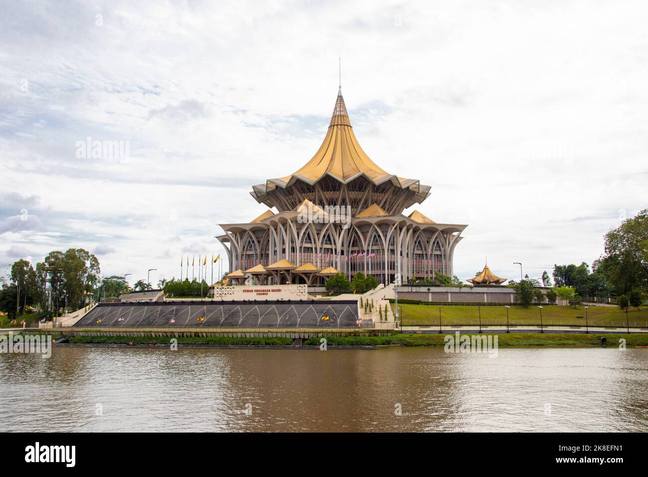 Kuching Malaysia Sep 3rd 2022: the view of Sarawak river and New ...