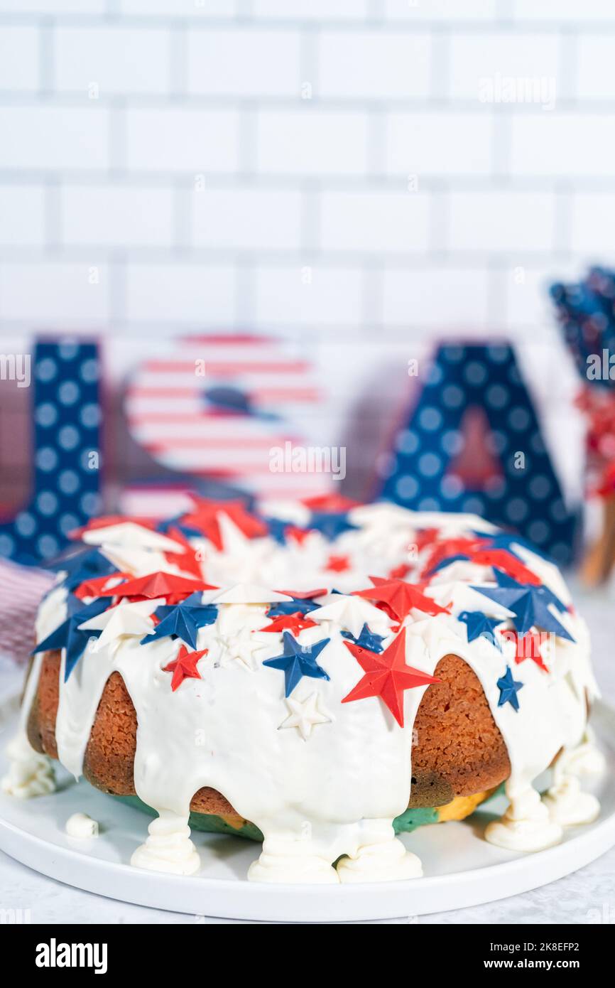 July 4th bundt cake Stock Photo - Alamy