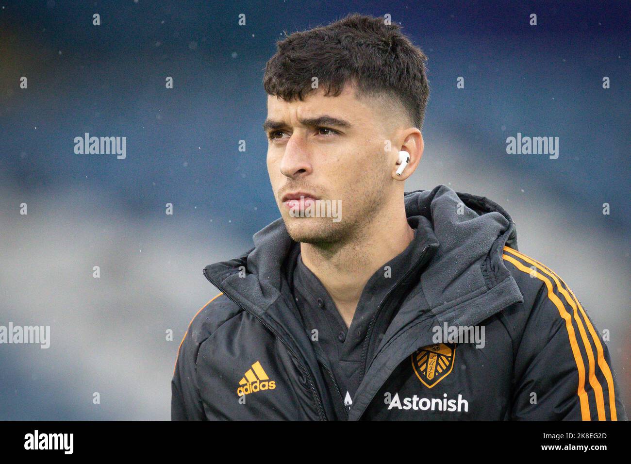 Marc Roca #8 of Leeds United arrives at Elland Road Stadium ahead of ...