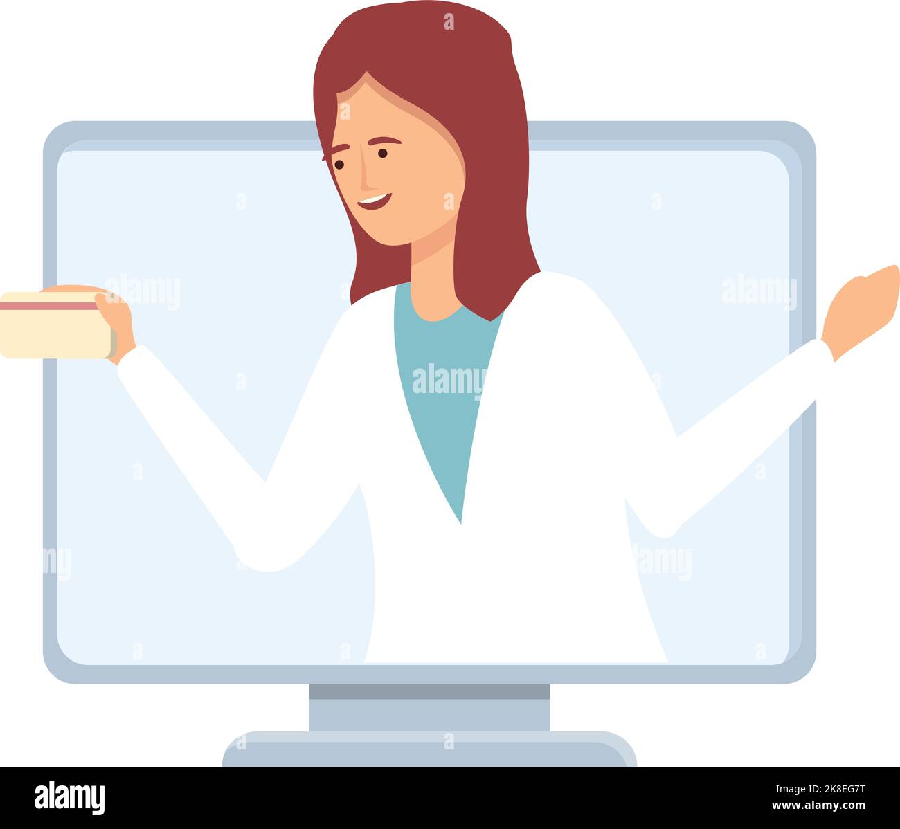 Online doctor icon cartoon vector. Health care. Medicine advice Stock ...