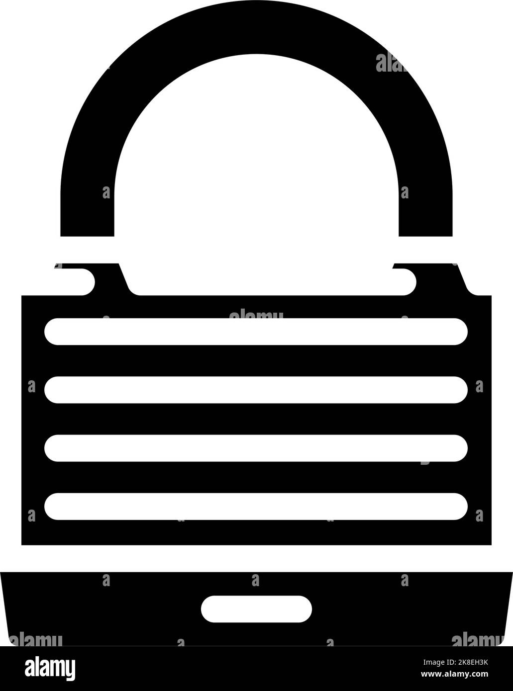 protection padlock glyph icon vector illustration Stock Vector Image ...