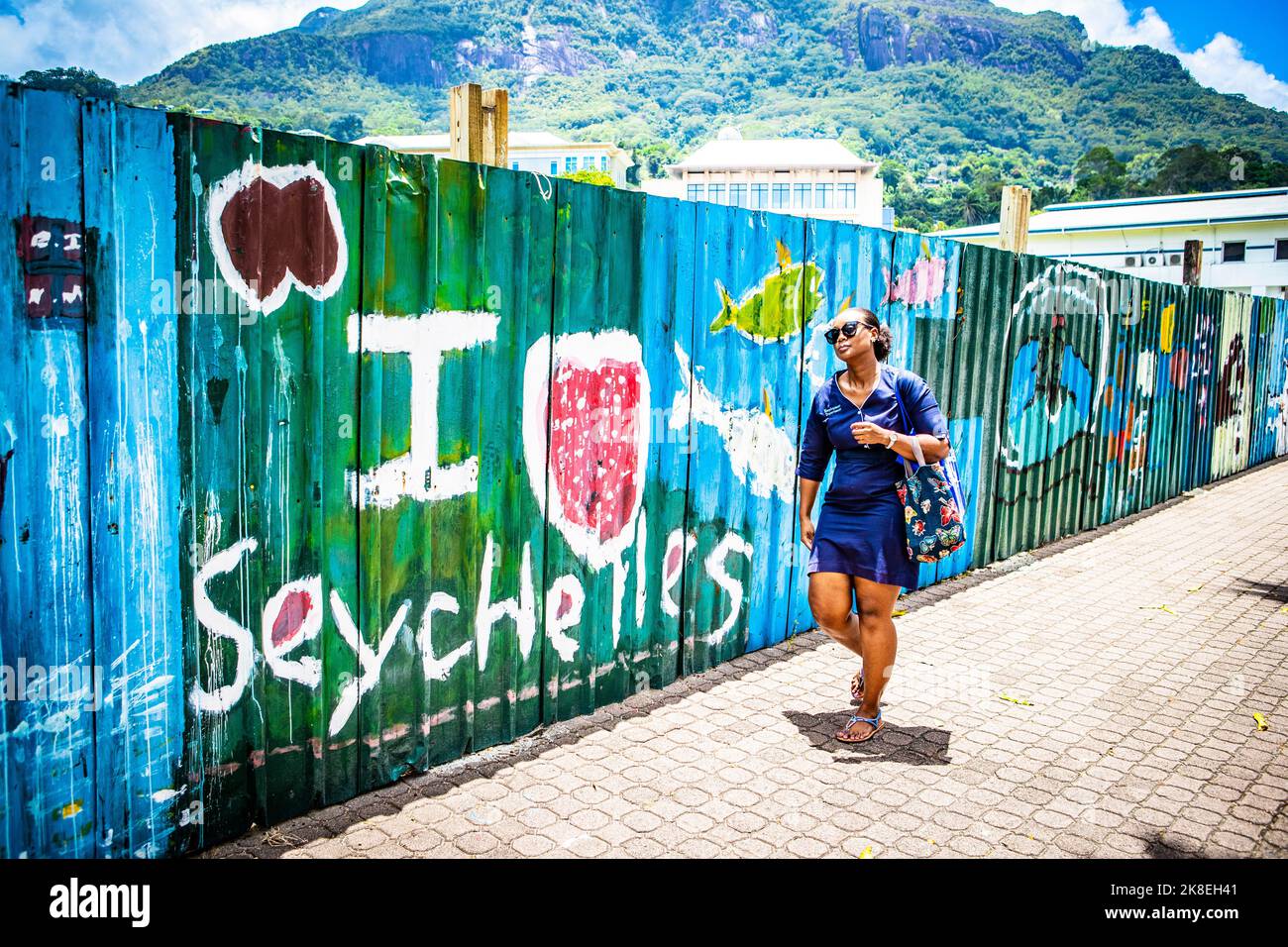 Victoria, Seychelles. The smallest capital city in the world Stock ...