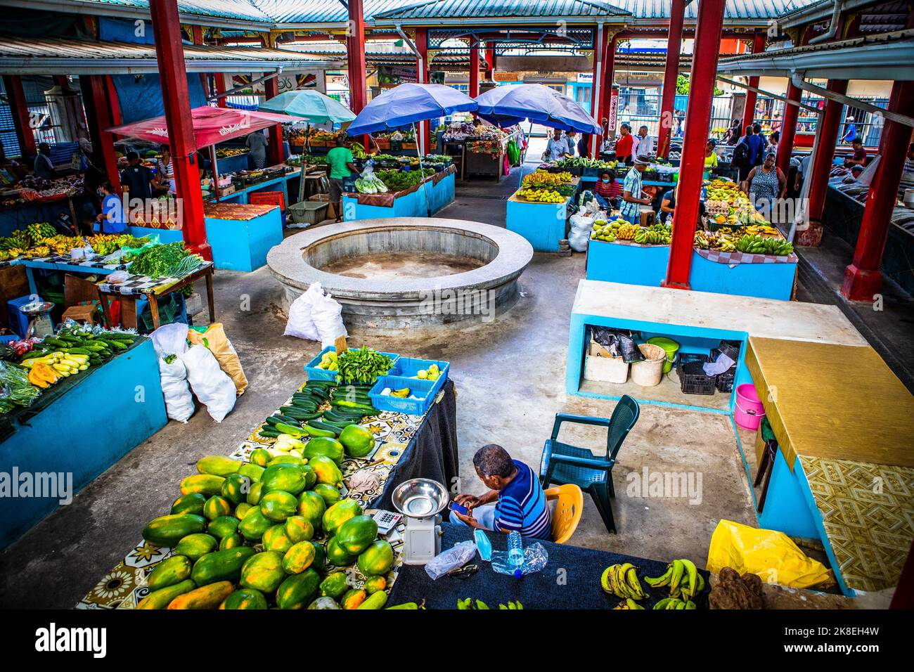 Victoria, Seychelles. The smallest capital city in the world Stock ...