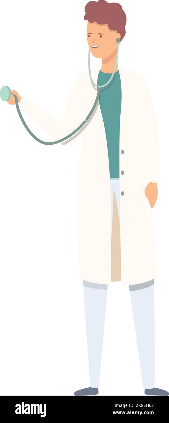 Doctor take stethoscope icon cartoon vector. Health medicine. Help ...