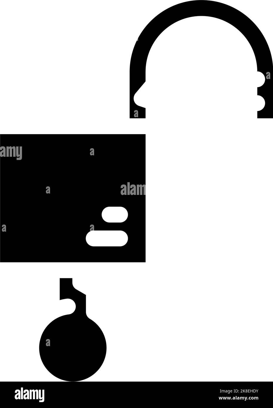 open padlock glyph icon vector illustration Stock Vector Image & Art ...