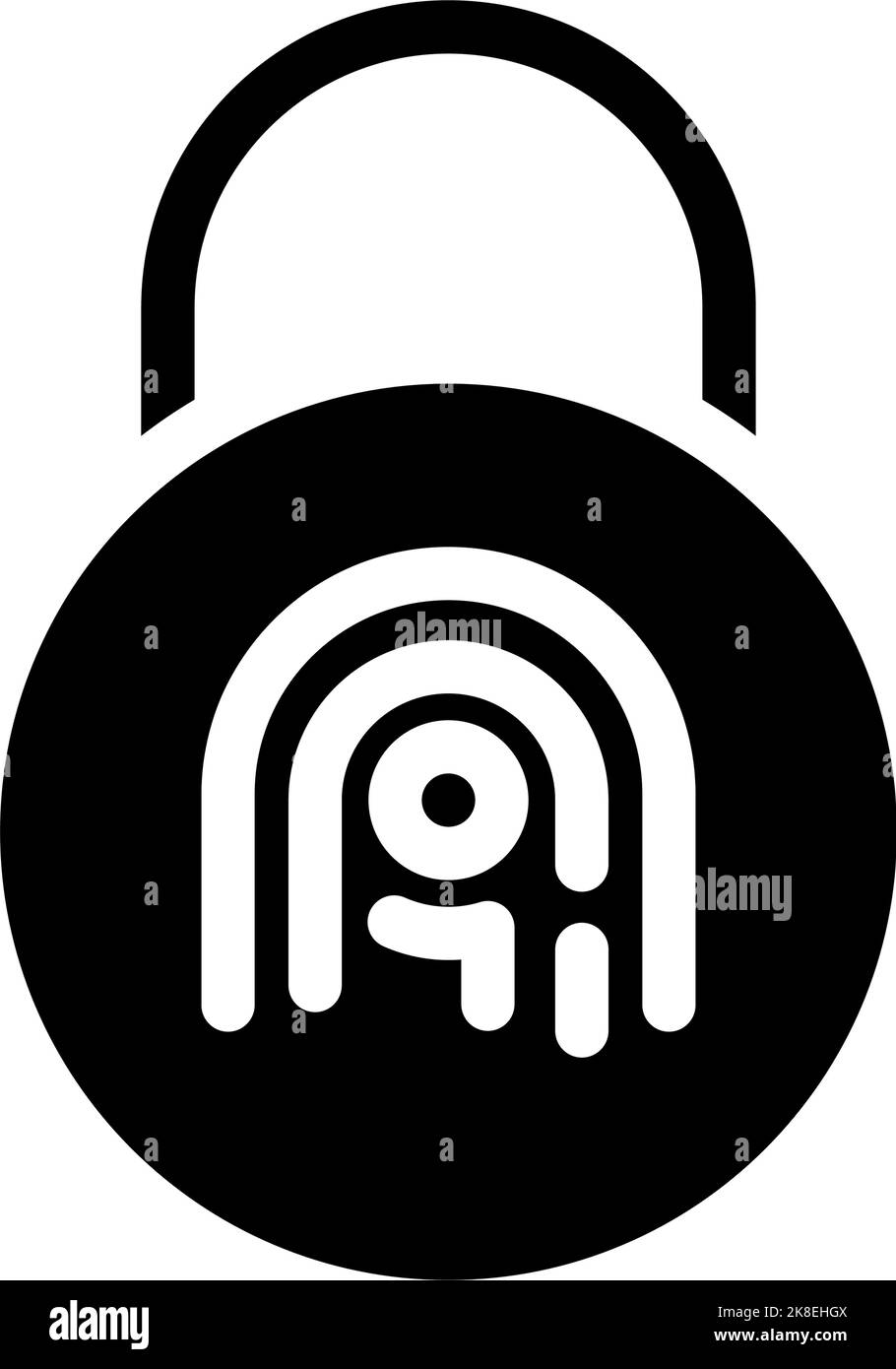 private padlock glyph icon vector illustration Stock Vector Image & Art ...