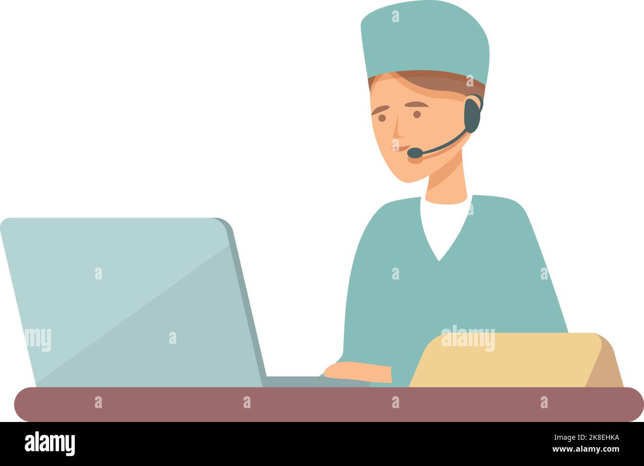 Patient online icon cartoon vector. Health care. Clinic person Stock ...