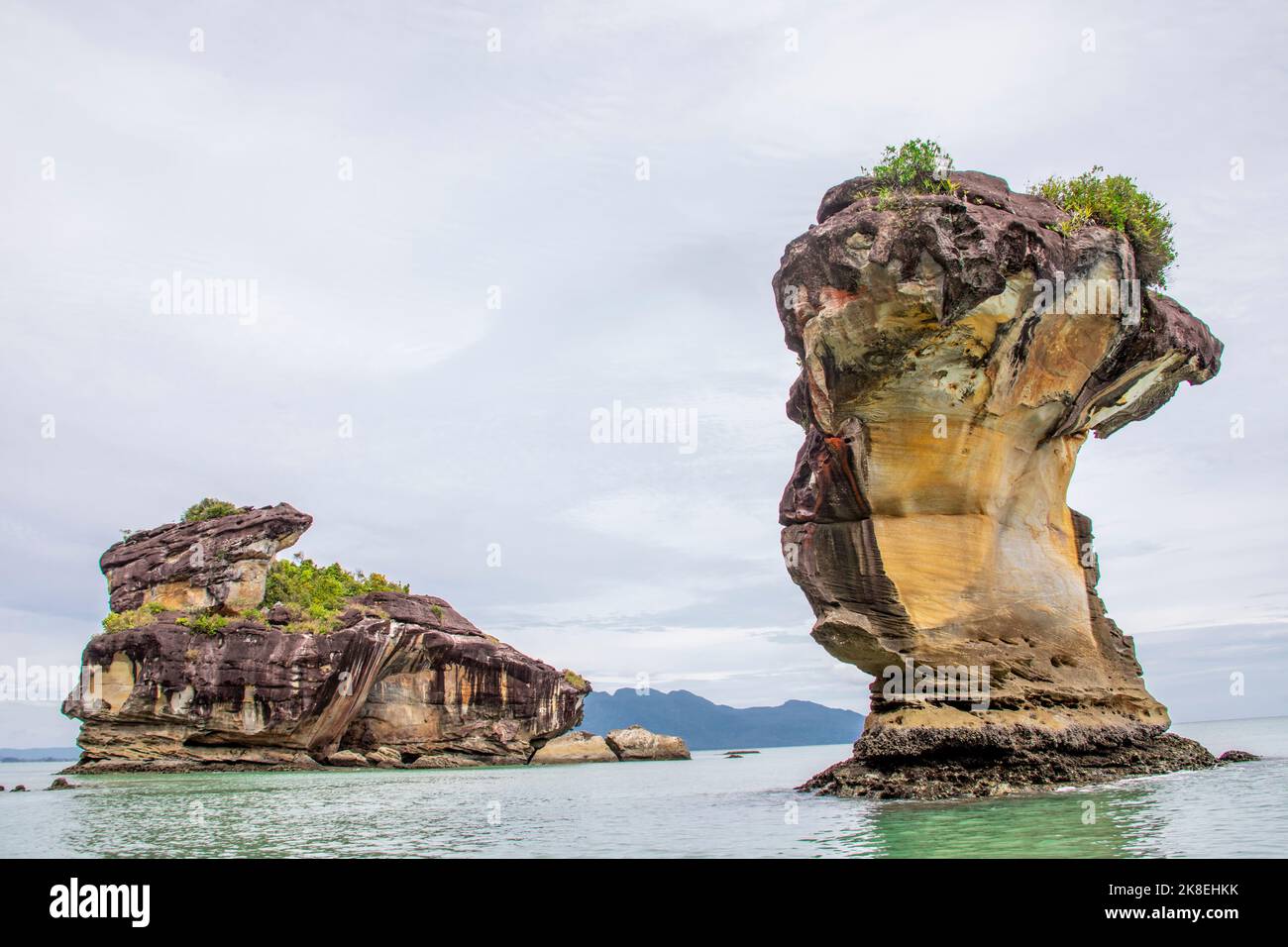 the sea stack in Bako National Park beach Sarawak Malaysia. Established ...