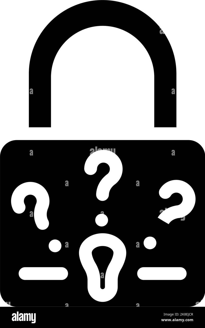 secret padlock glyph icon vector illustration Stock Vector Image & Art ...