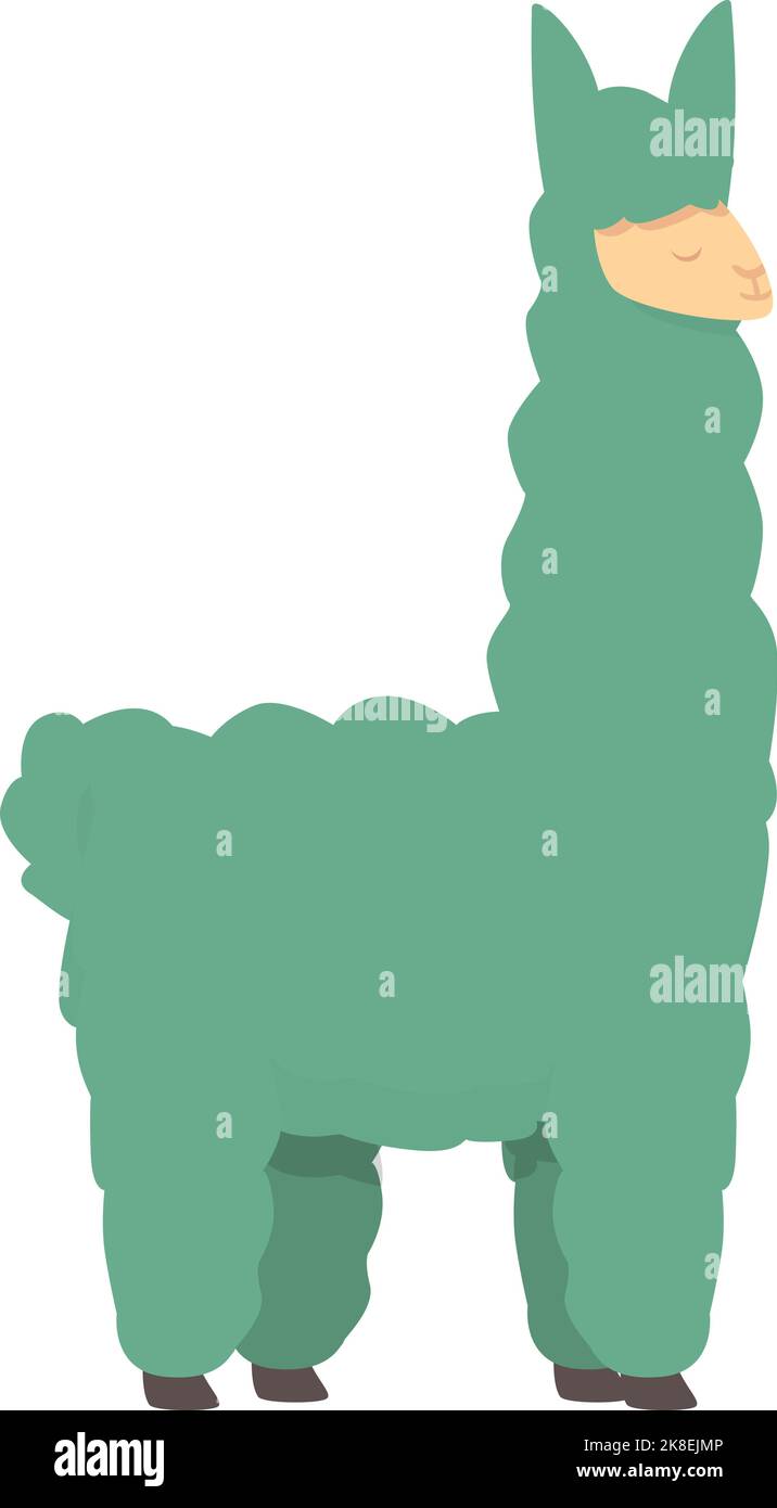 Green lama icon cartoon vector. Cute animal. Peru animal Stock Vector ...
