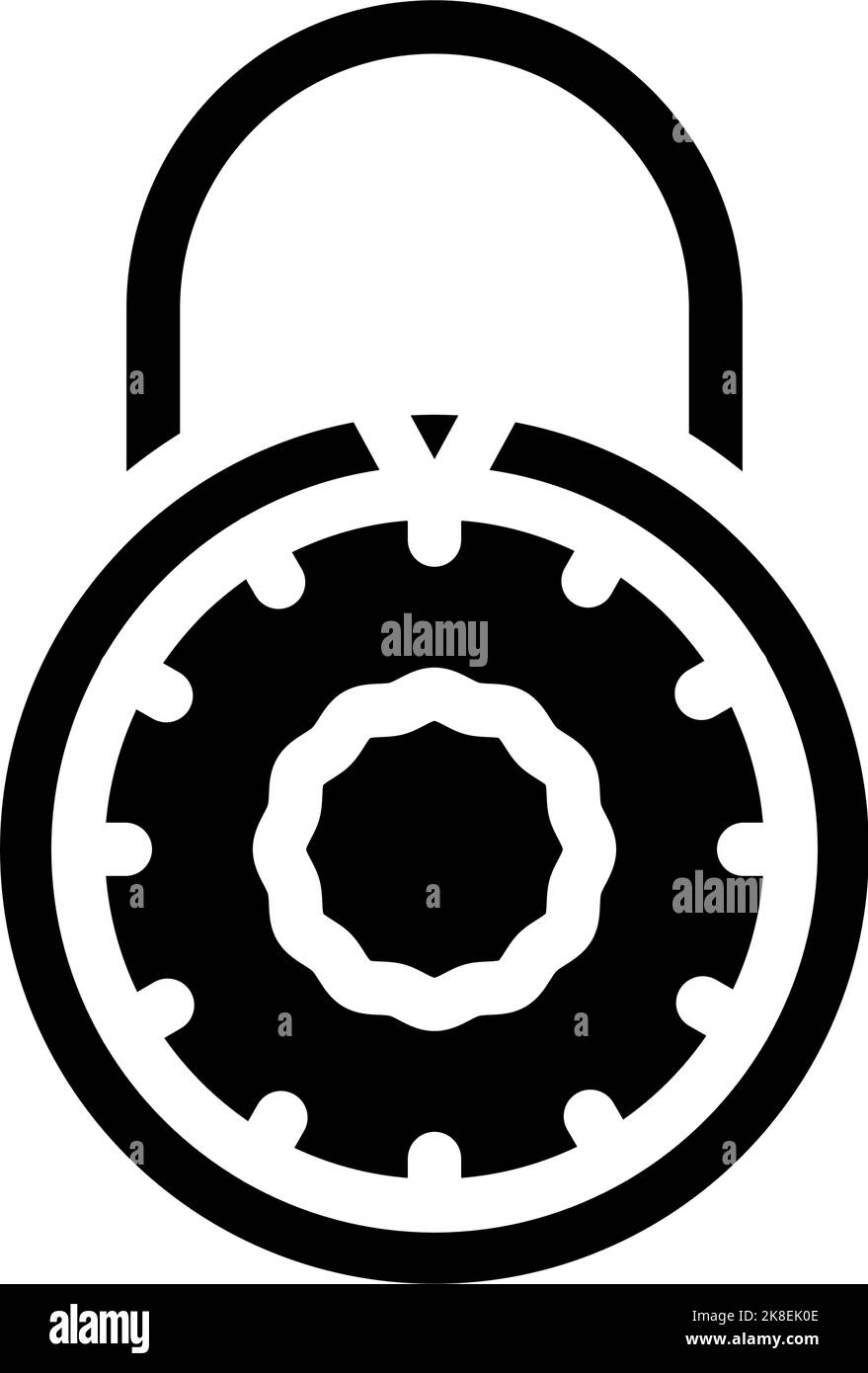 safe padlock glyph icon vector illustration Stock Vector Image & Art ...