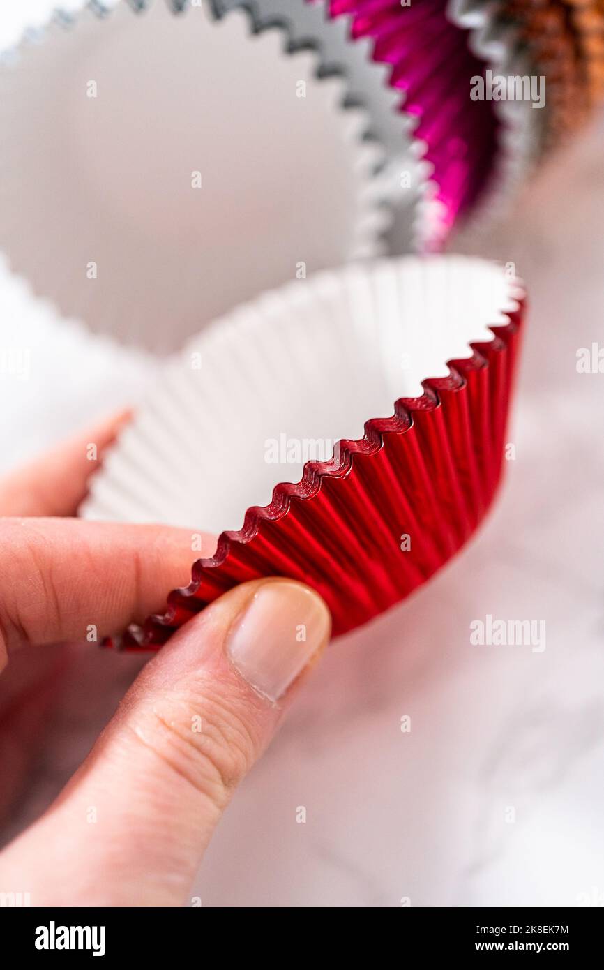 Foil cupcake liners Stock Photo - Alamy