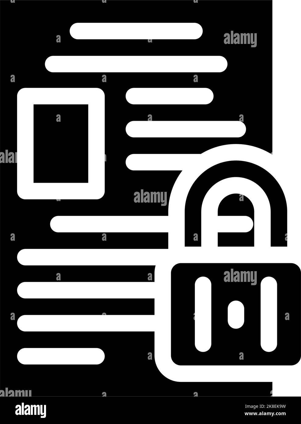 privacy padlock glyph icon vector illustration Stock Vector Image & Art ...