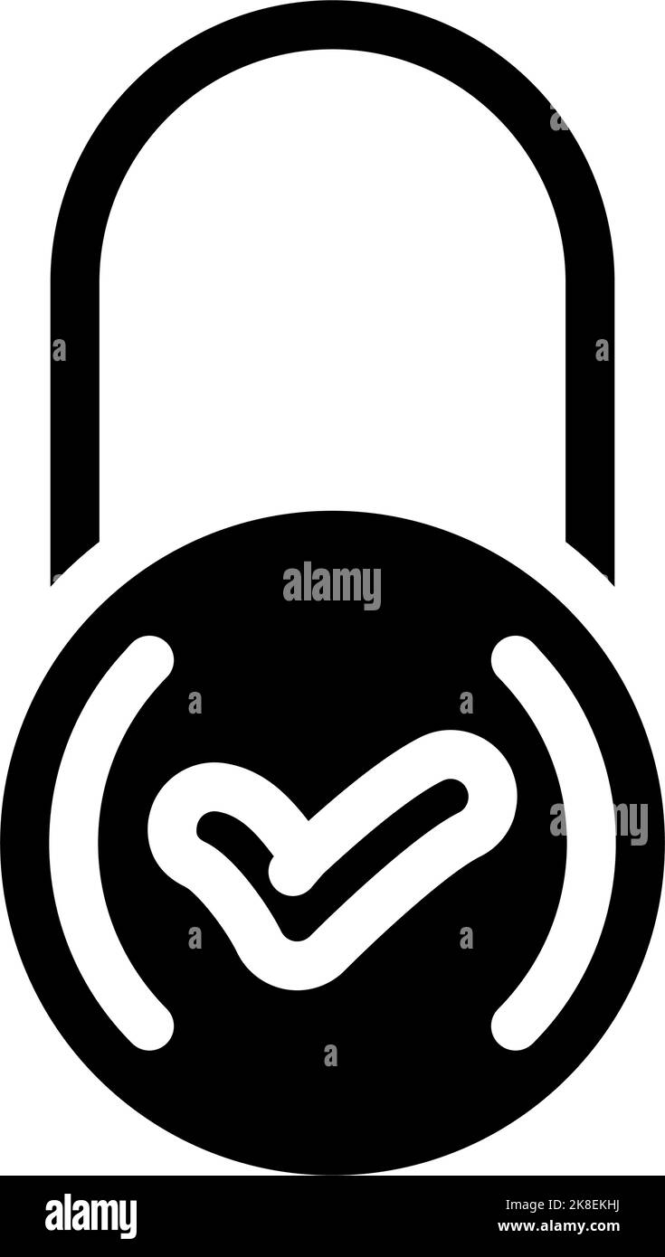 lock padlock glyph icon vector illustration Stock Vector Image & Art ...