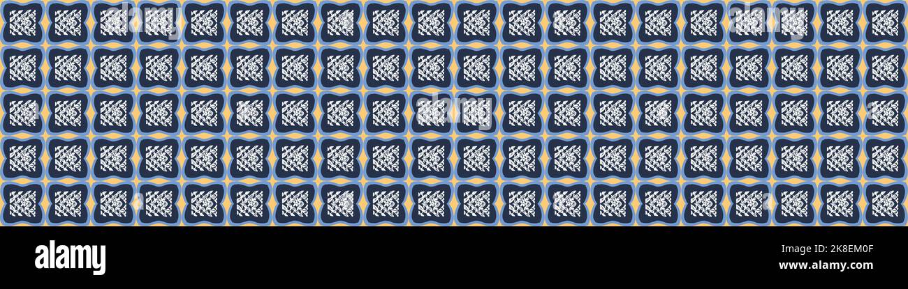 Hand drawn retro block print seamless border. Vector vintage design for ...