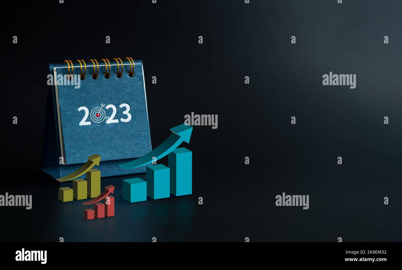 Happy new year 2023 background. 2023 numbers year with goal target icon ...