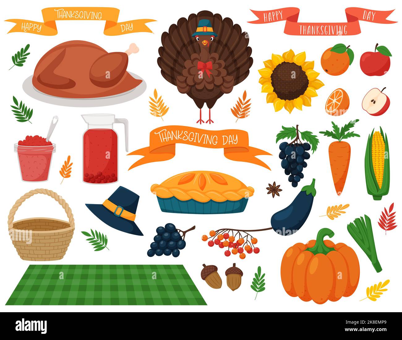 Turkey dinner thanksgiving set Stock Vector Images - Alamy