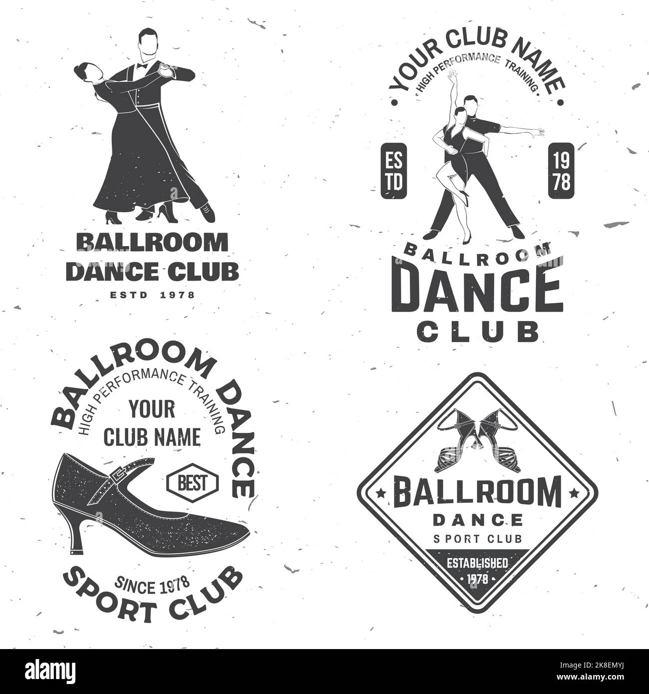 Set of Ballroom dance sport club logos, badges design. Concept for ...