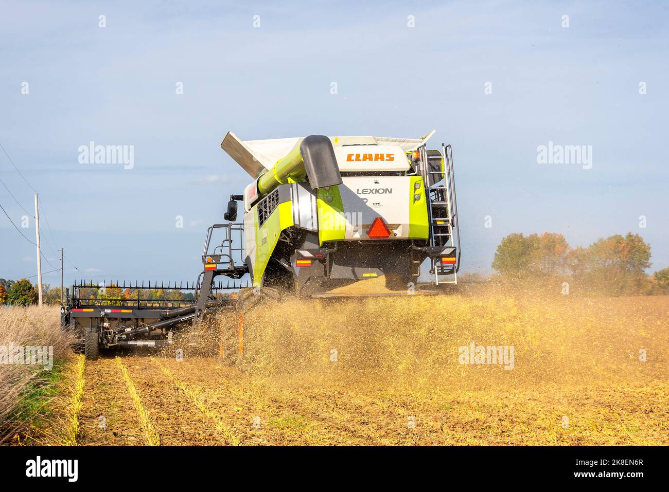Combine harvesting soy beans hi-res stock photography and images - Alamy