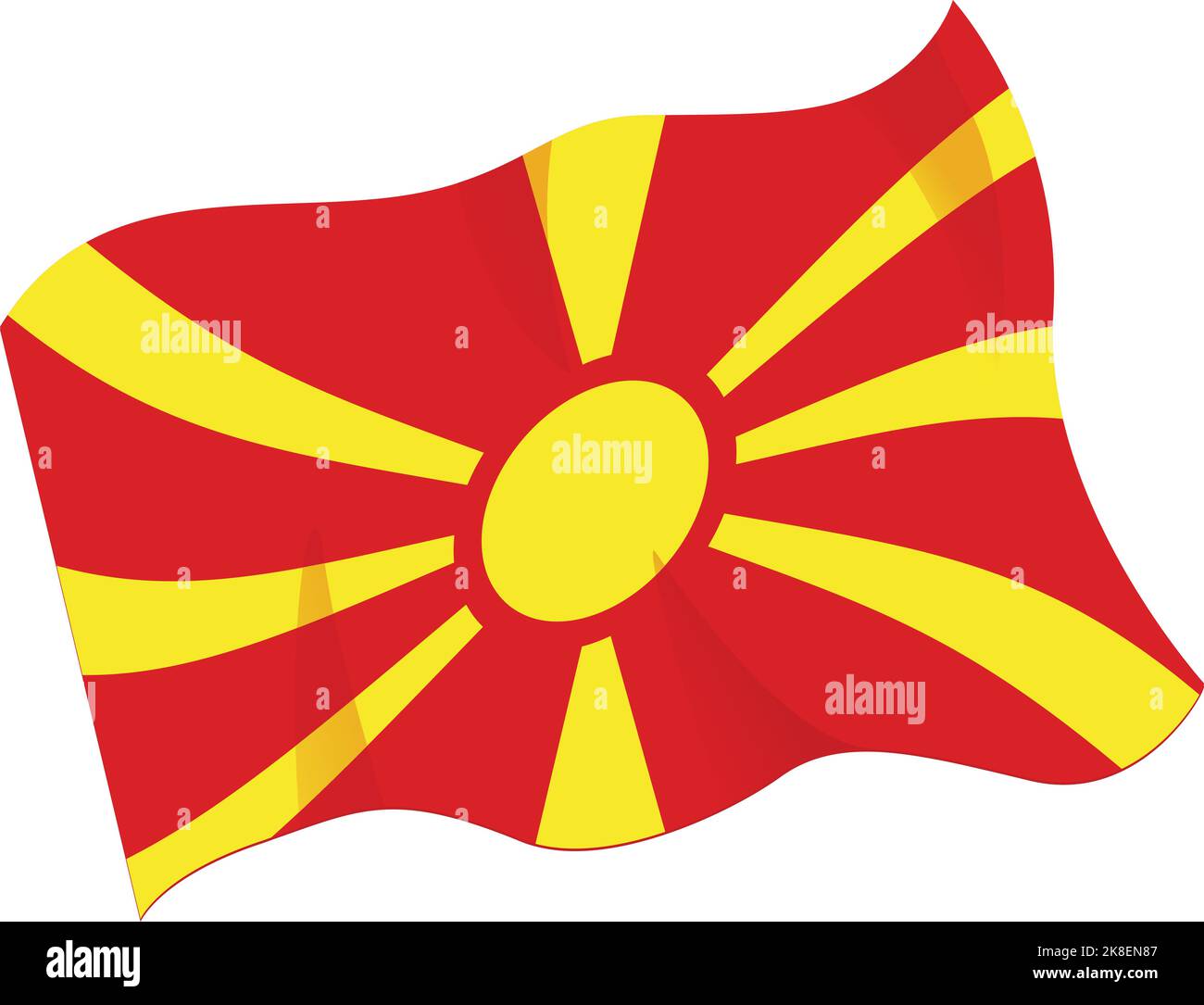 Stand flag icon cartoon vector. National country. Skyline architecture ...