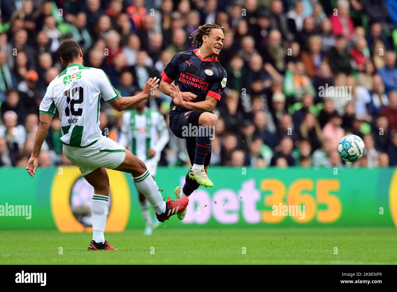 GRONINGEN - (lr) Radionio Balker of FC Groningen, Xavi Simons of PSV ...