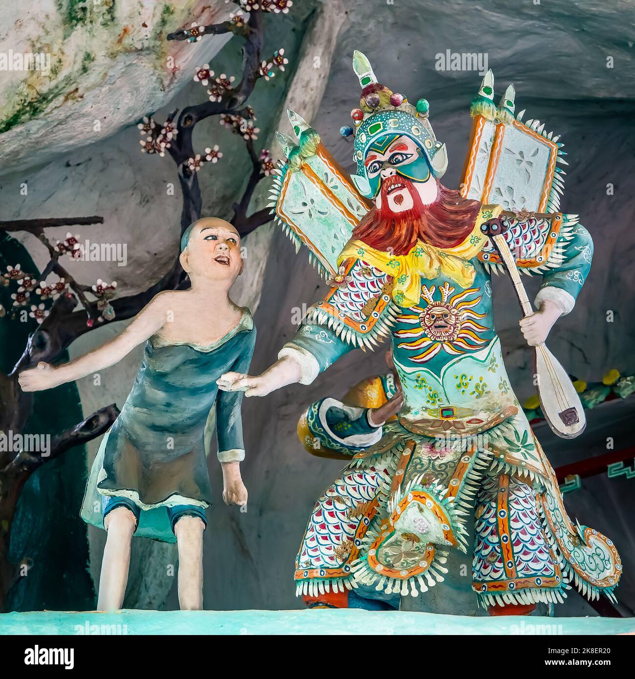 Story of Lady white snake sculptures at Haw Par Villa Theme Park. This ...