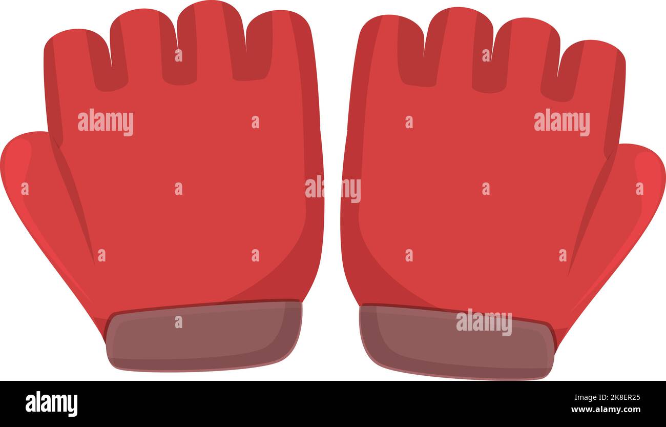 Red sport gloves icon cartoon vector. Safety design. Football pair ...