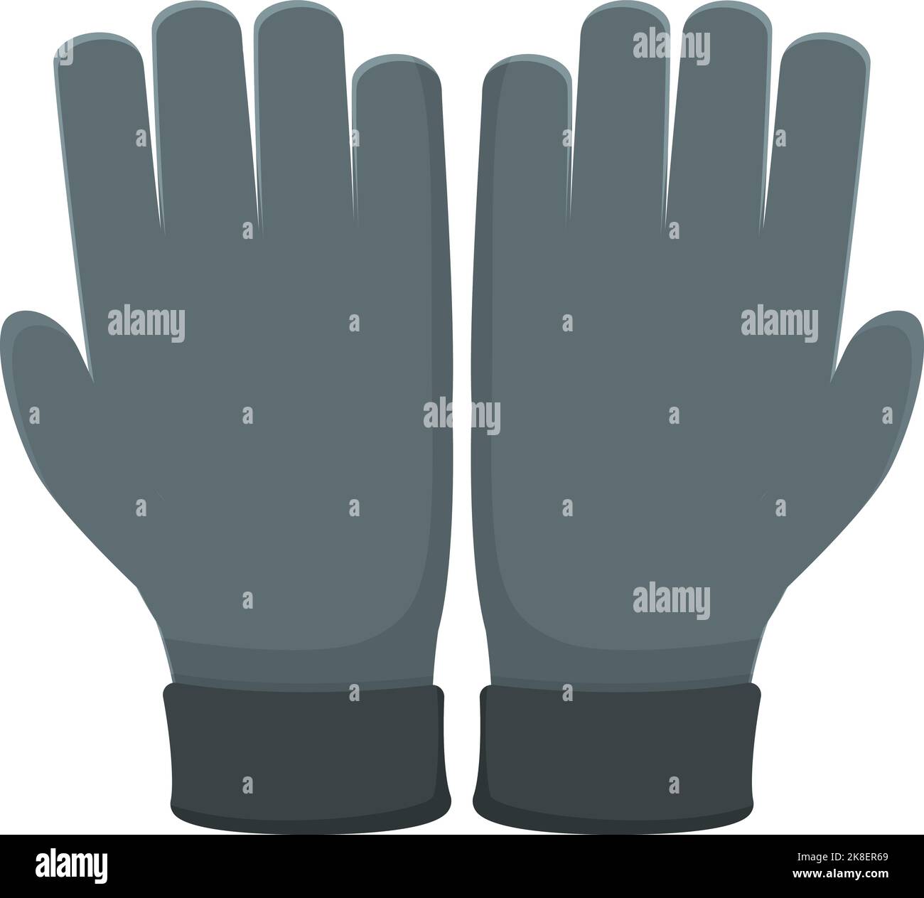 Grey sport gloves icon cartoon vector. Keeper hand. Safety protection ...