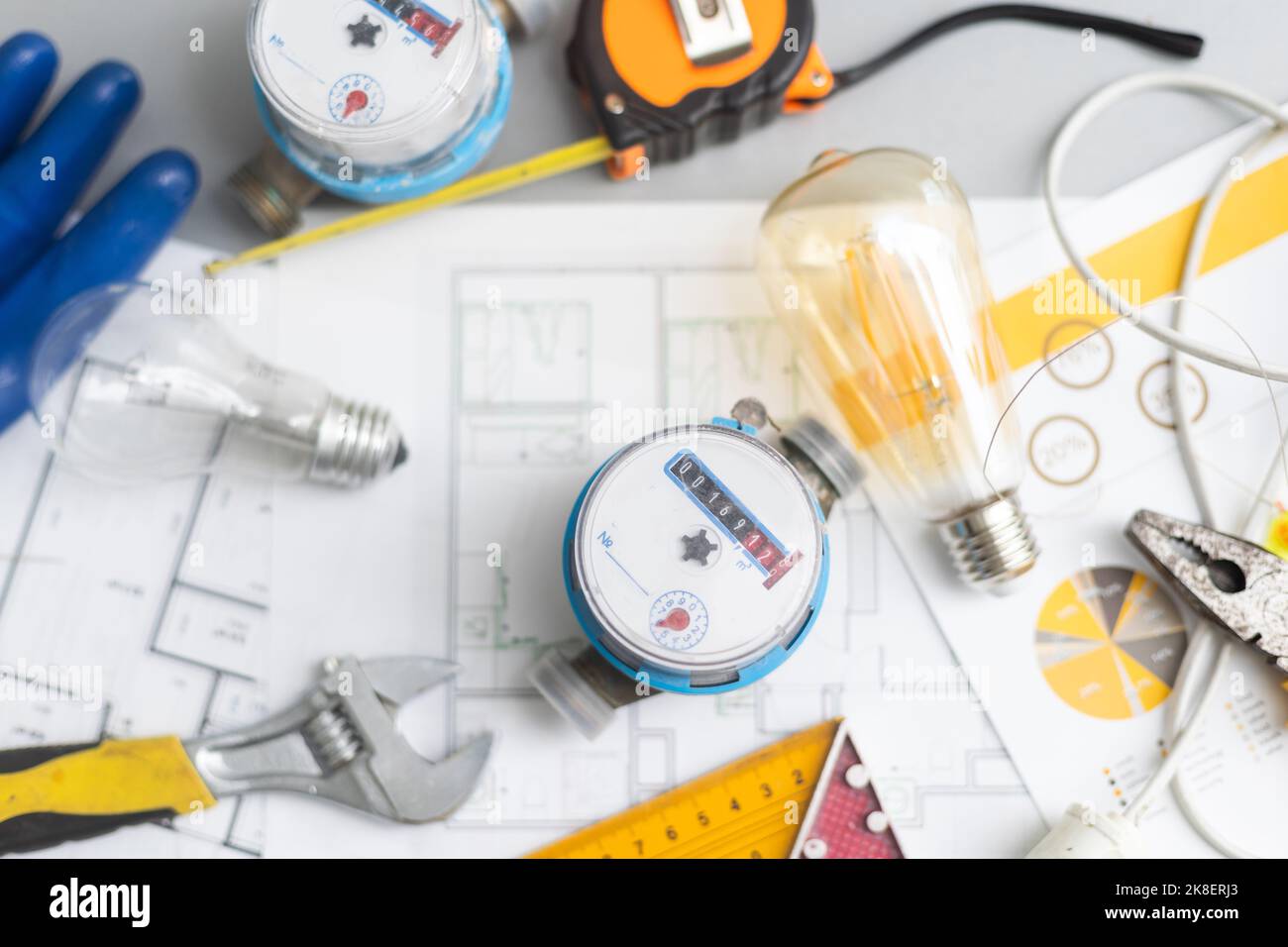 plan design sketchy and instruments Stock Photo - Alamy