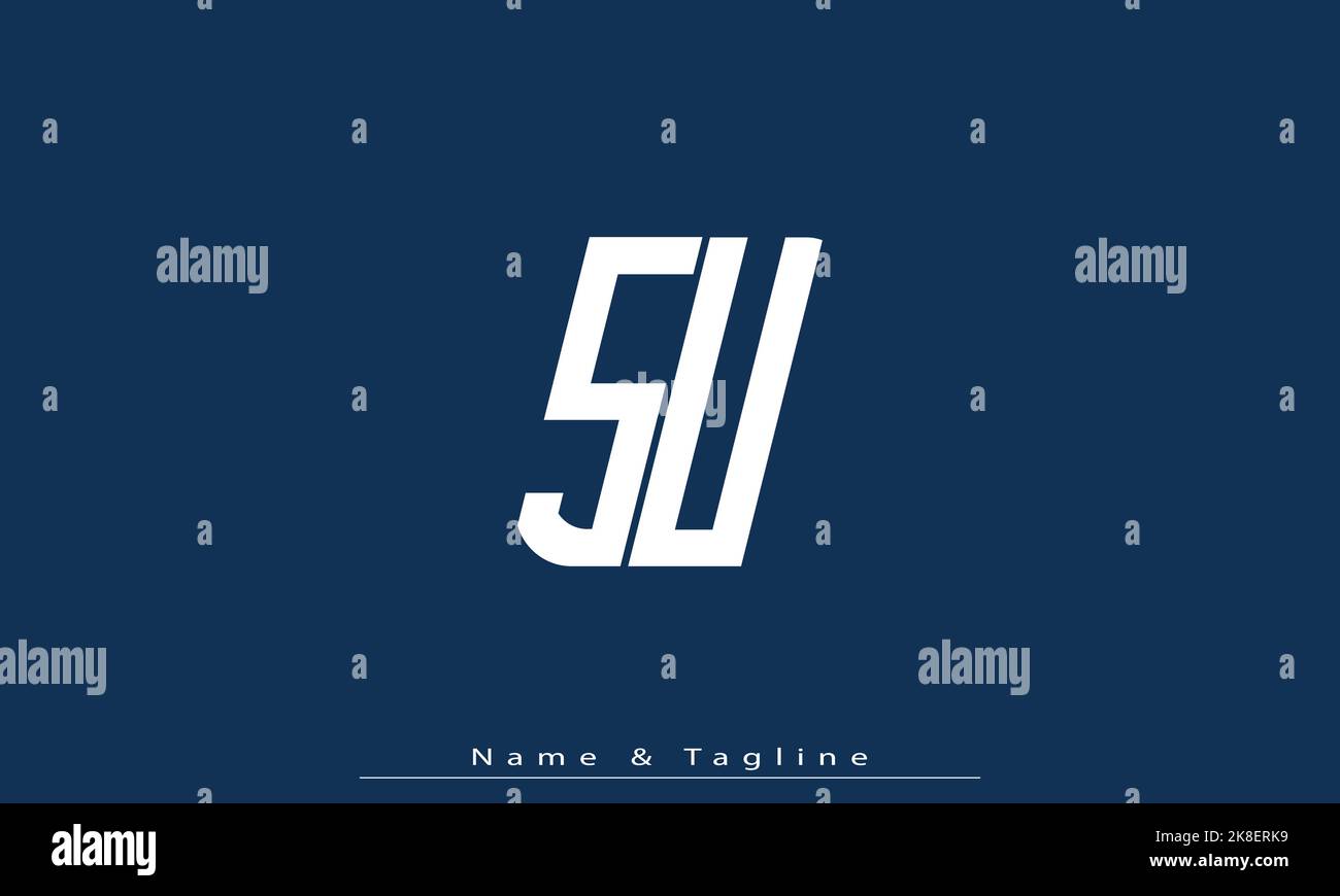 Alphabet letters Initials Monogram logo SU , US Stock Vector Image ...