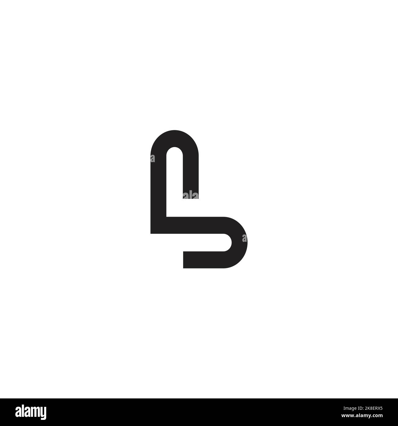 letter b simple loop geometric line logo vector Stock Vector Image ...