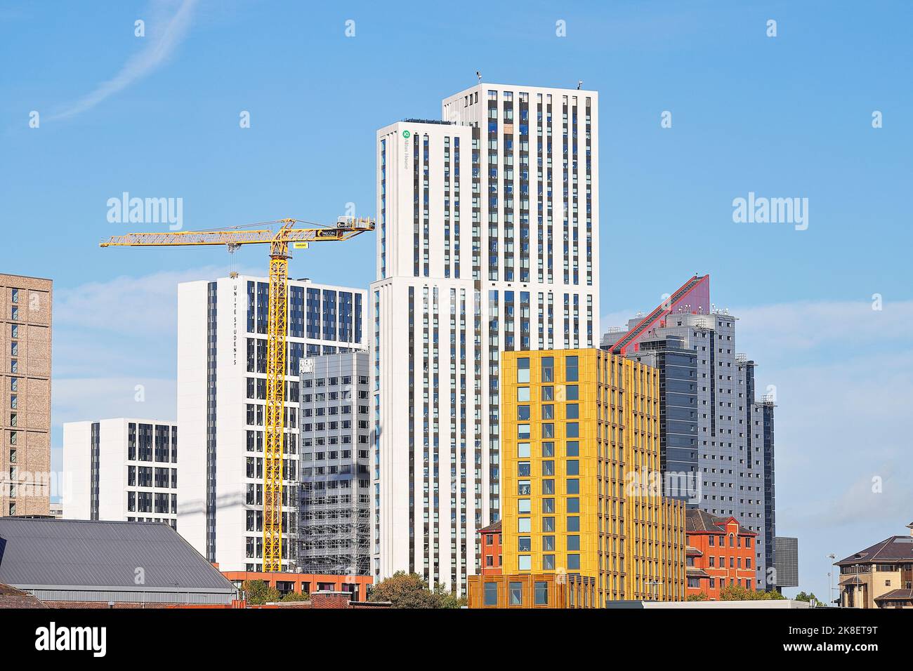 Arena Quarter student accommodation cluster of buildings in Leeds City ...