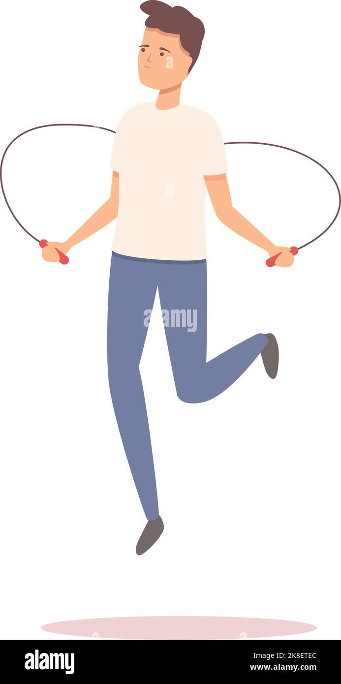 Fast jump icon cartoon vector. Jump rope. Workout man Stock Vector ...