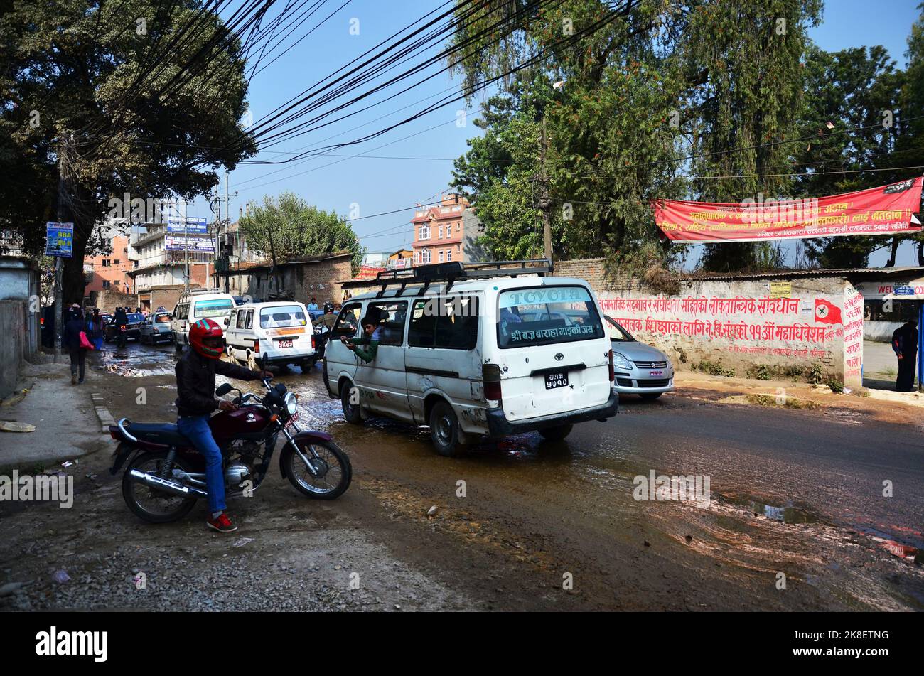 View landscape cityscape and local life lifestyle of nepali driving ...