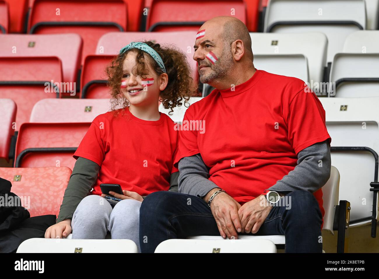 Lebanon fans start to take there seats ahead of the Rugby League World ...