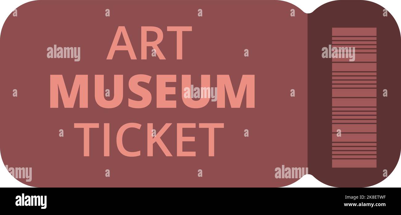 Art museum ticket icon cartoon vector. Pass concert. Admit ticket Stock ...