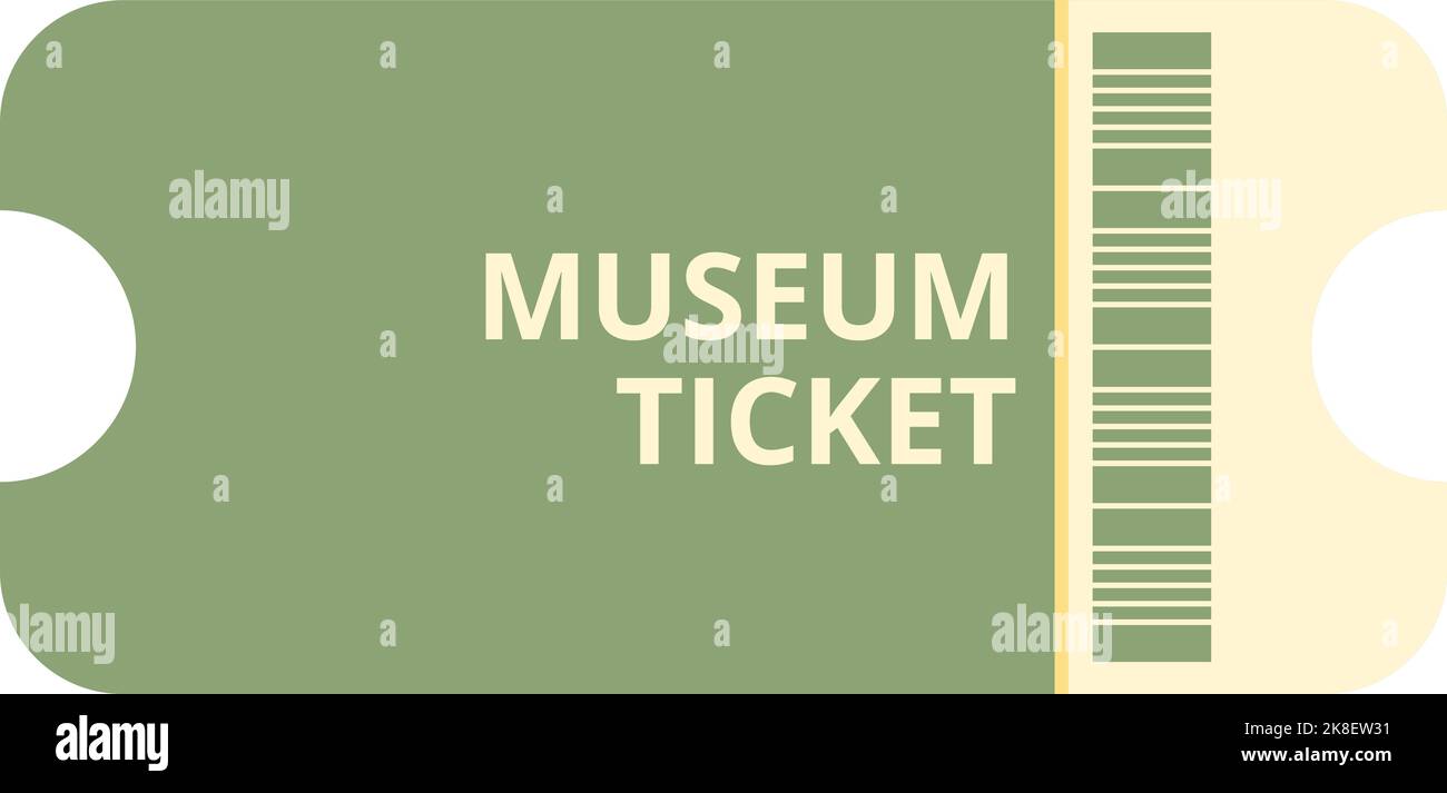 Green museum ticket icon cartoon vector. Movie pass. Admit theater ...