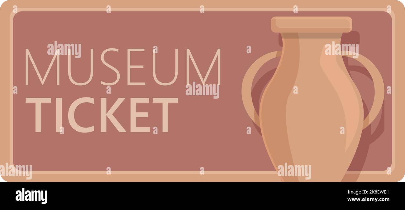 Ancient museum ticket icon cartoon vector. Pass admit. Vintage design ...