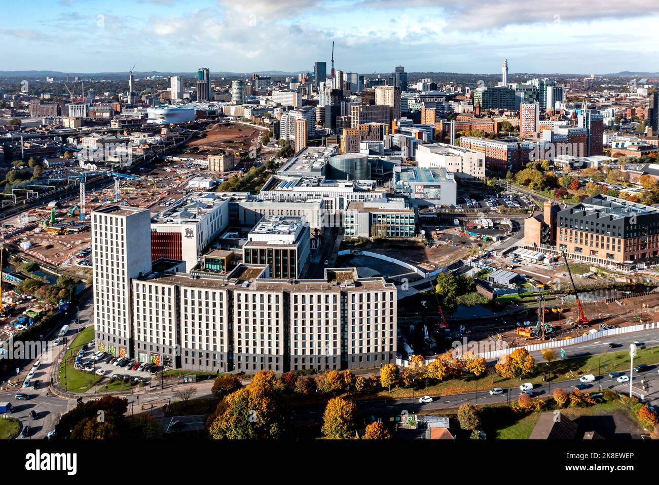 BIRMINGHAM, UK - OCTOBER 17, 2022. An aerial view of Birmingham ...
