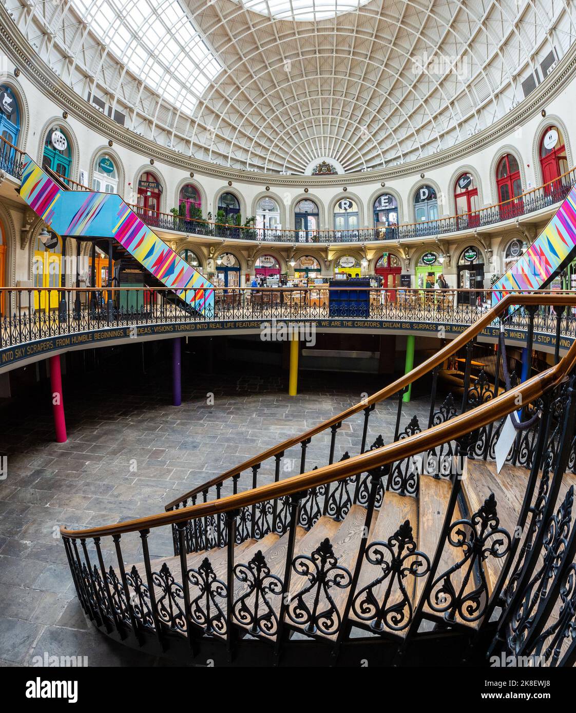 An architecture interior of the Corn Exchange building in Leeds, UK ...