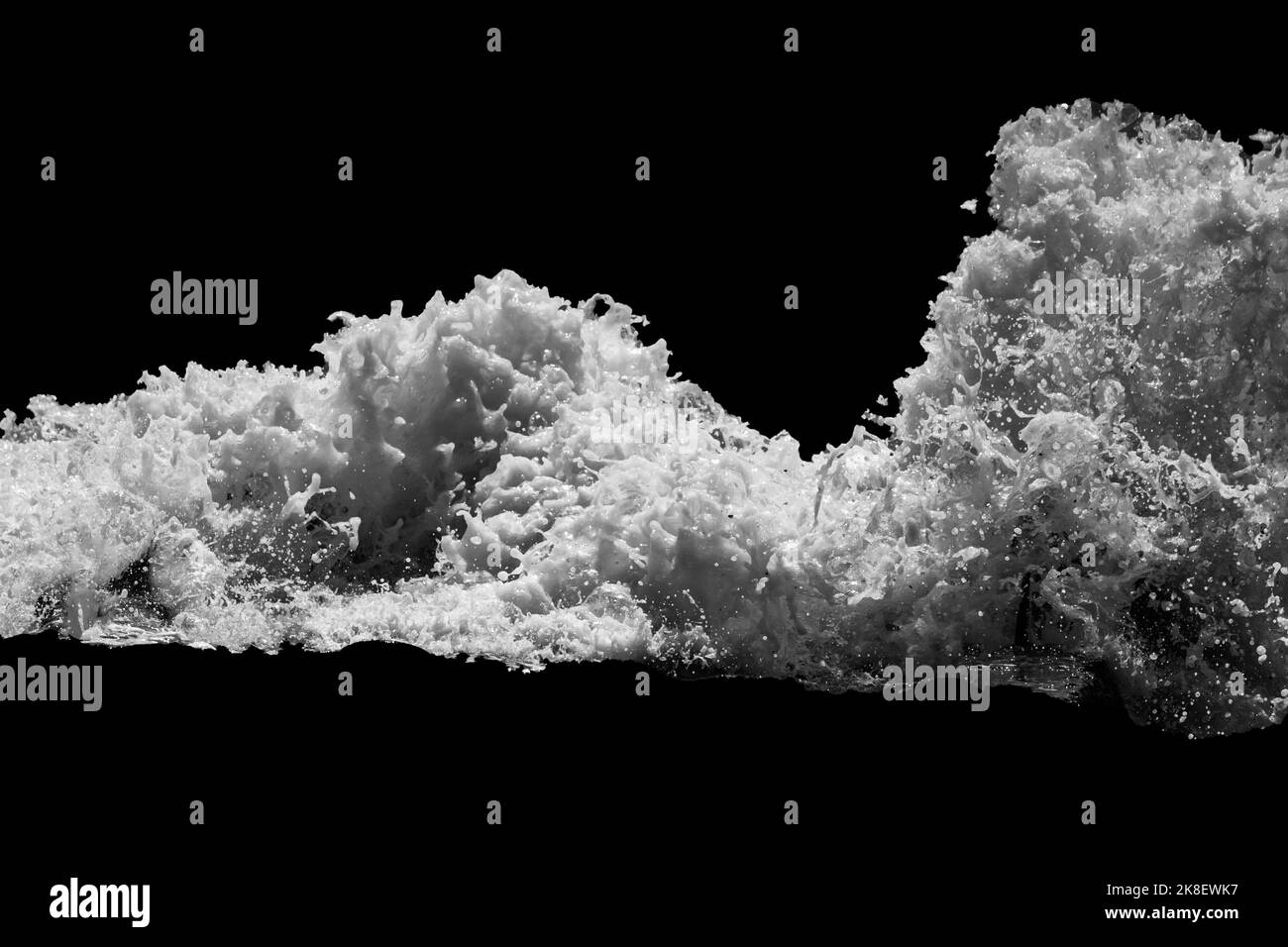 sea wave with foam isolated on black background. High quality photo ...