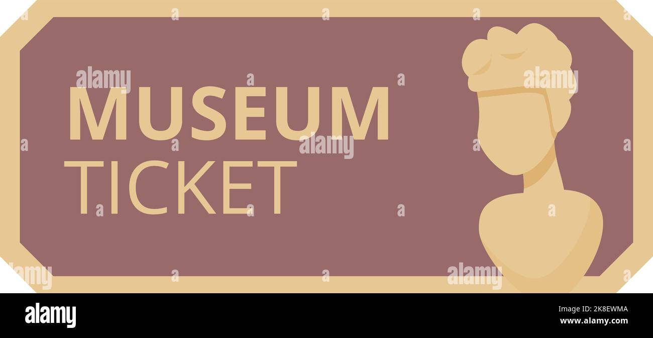 Sculpture museum ticket icon cartoon vector. Movie pass. Admit cinema Stock Vector Image & Art ...